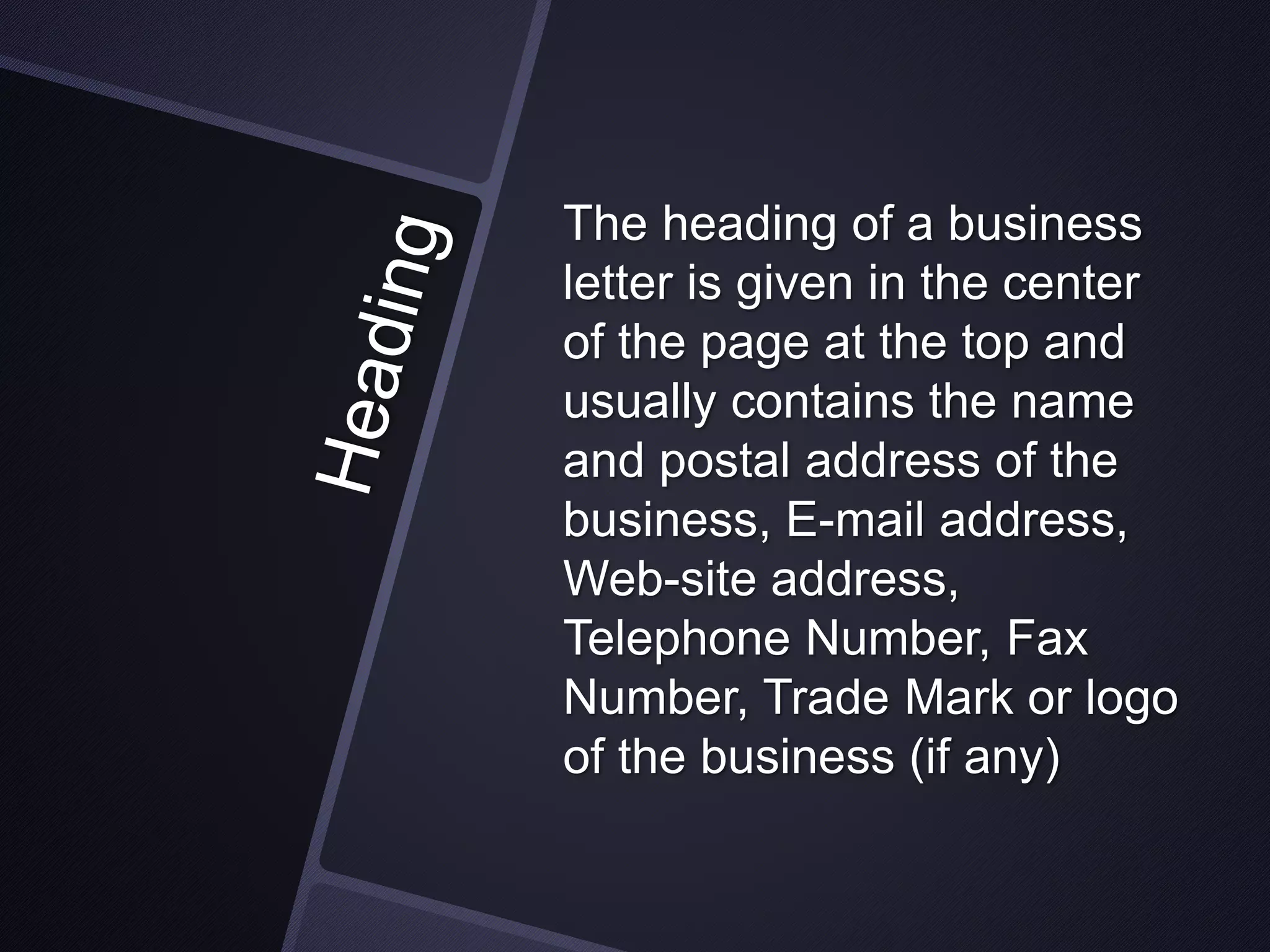 Parts of business letter | PPTX