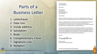 Parts of Business Letter.pdf MODE OF COMMUNICATION | PDF