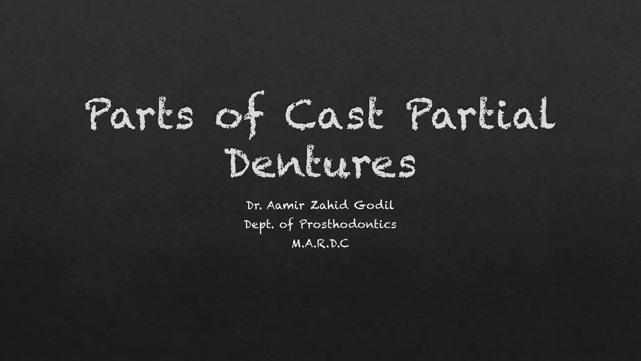 Parts of Cast Partial Dentures | PDF