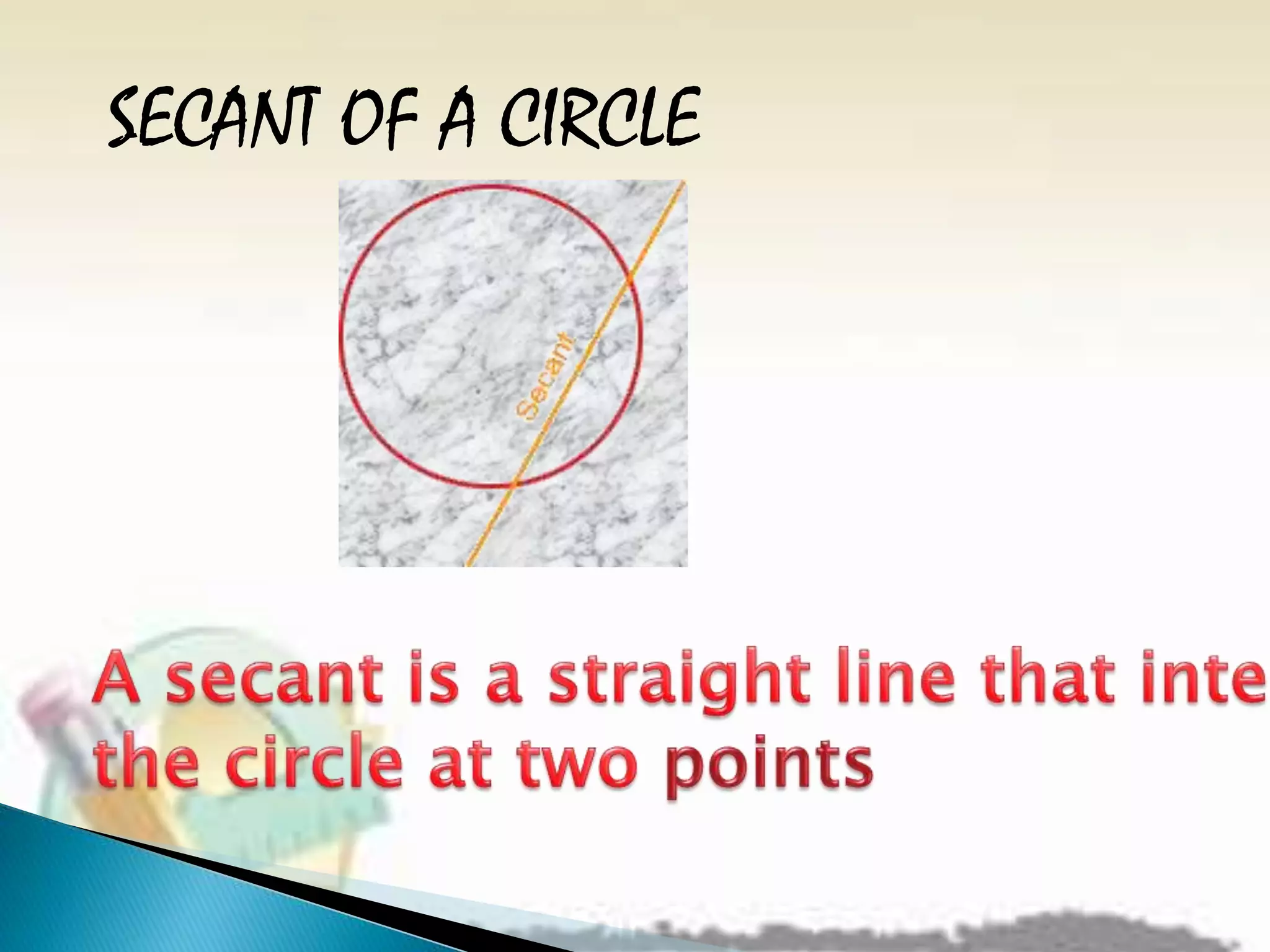 Parts of circle secant tangent | PPTX