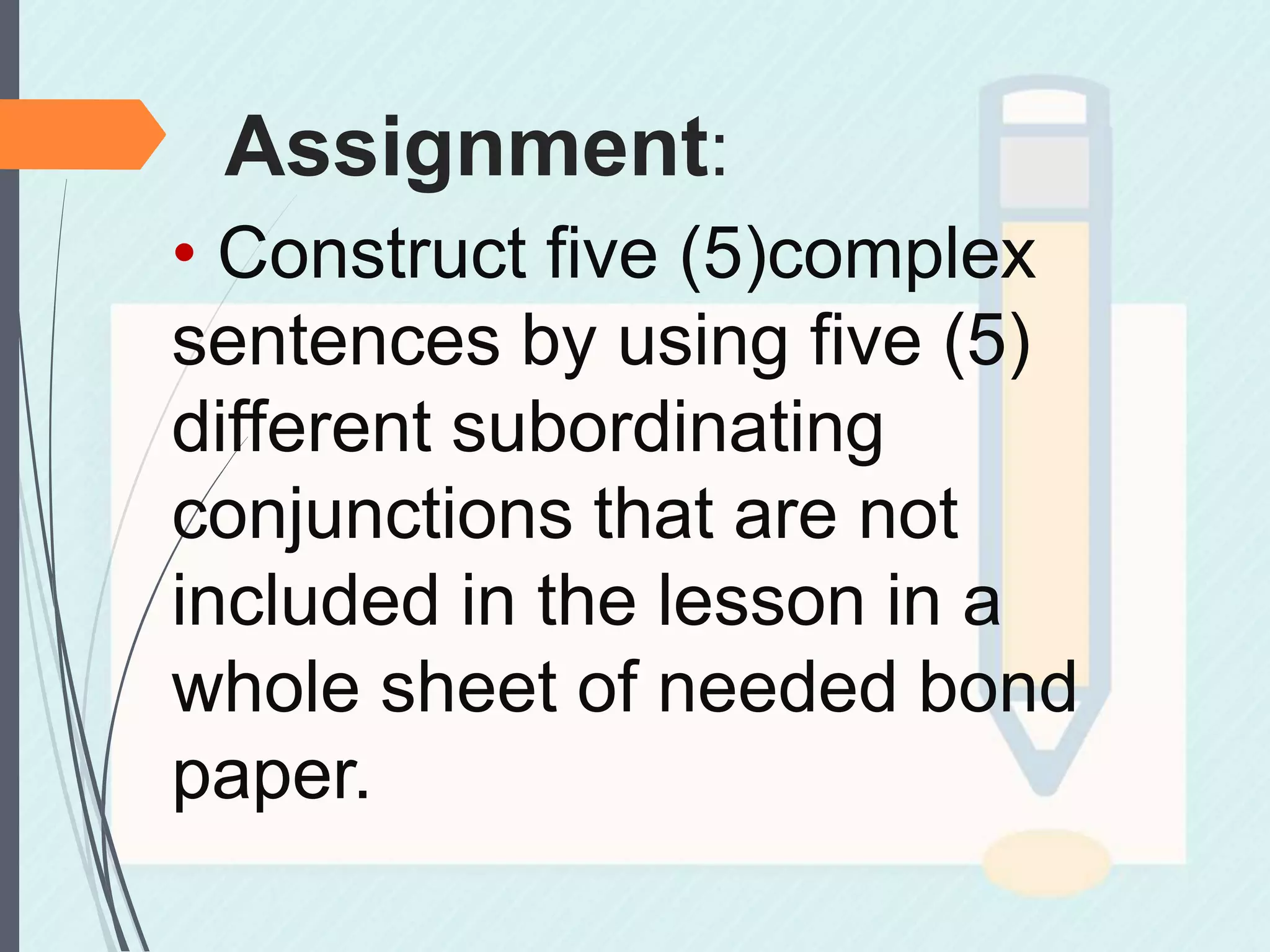 Parts of Complex Sentence | PPTX