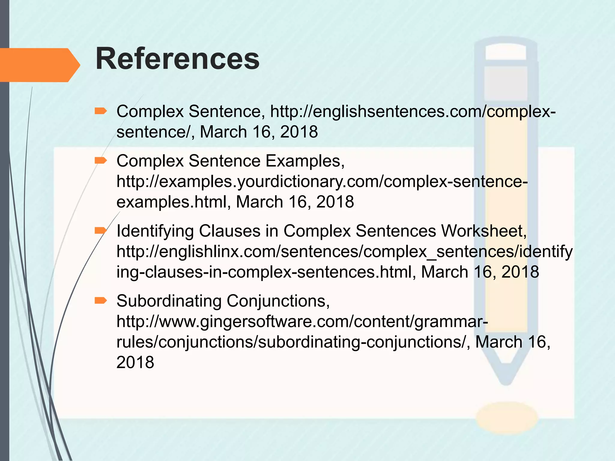 Parts of Complex Sentence | PPTX