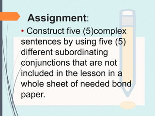 Parts of Complex Sentence | PPTX