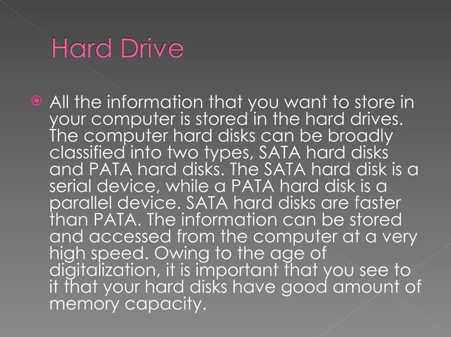 Parts of Computer | PPT | Computer Peripherals | Computing