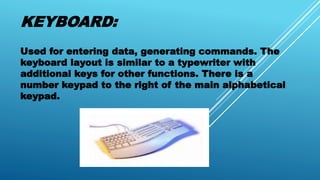 Part’s of computer | PPTX | Computer Peripherals | Computing