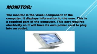 Part’s of computer | PPTX | Computer Peripherals | Computing