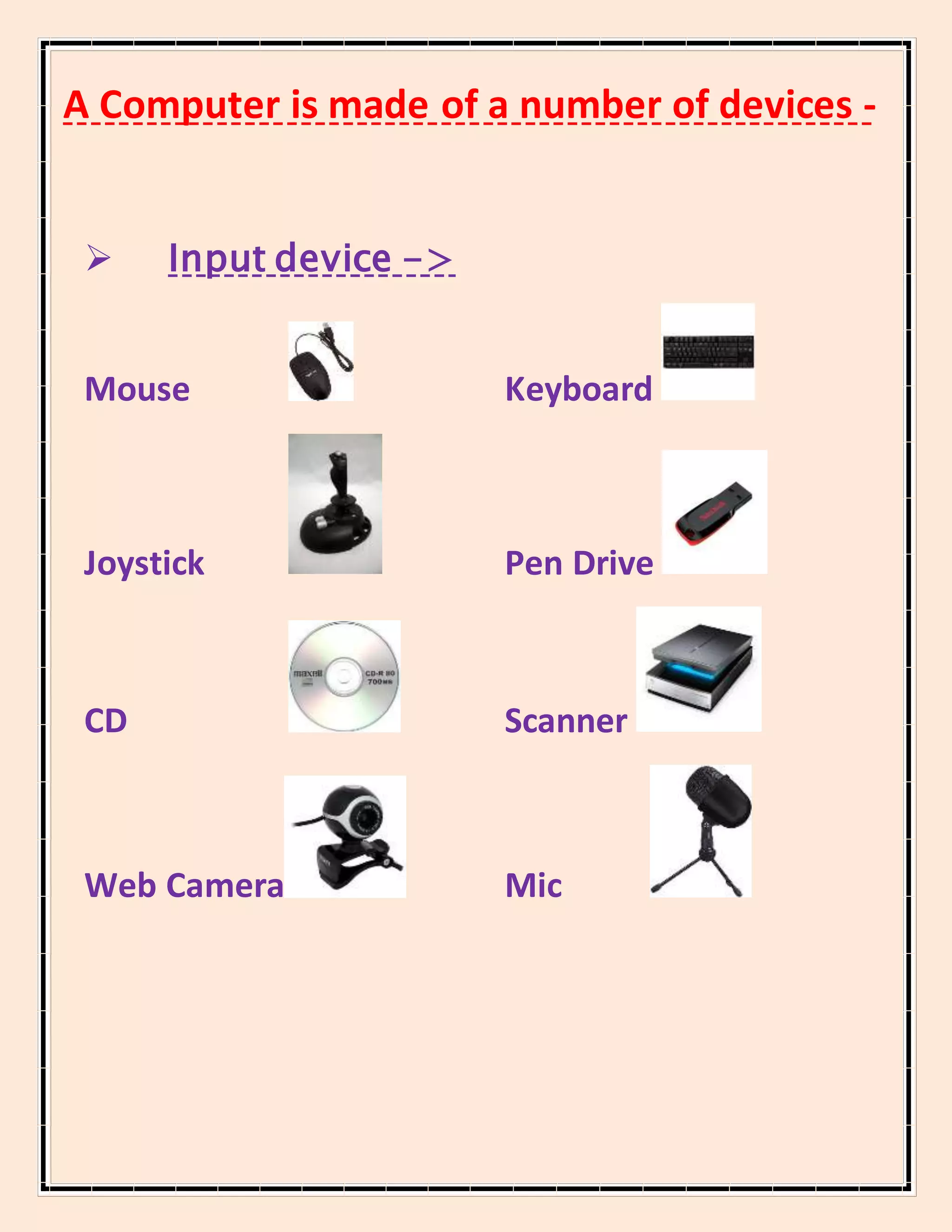 Parts of computer | DOCX | Computer Peripherals | Computing