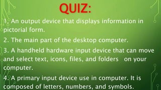 PARTS OF COMPUTER.pptx | Computer Peripherals | Computing