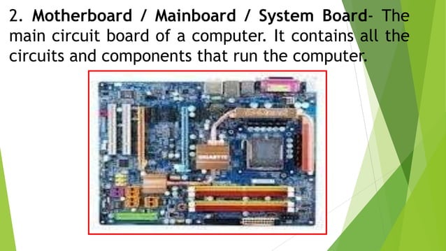 Basic Parts of computer. Identify the basic parts of Computer. Discuss ...
