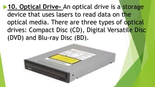 Basic Parts of computer. Identify the basic parts of Computer. Discuss ...