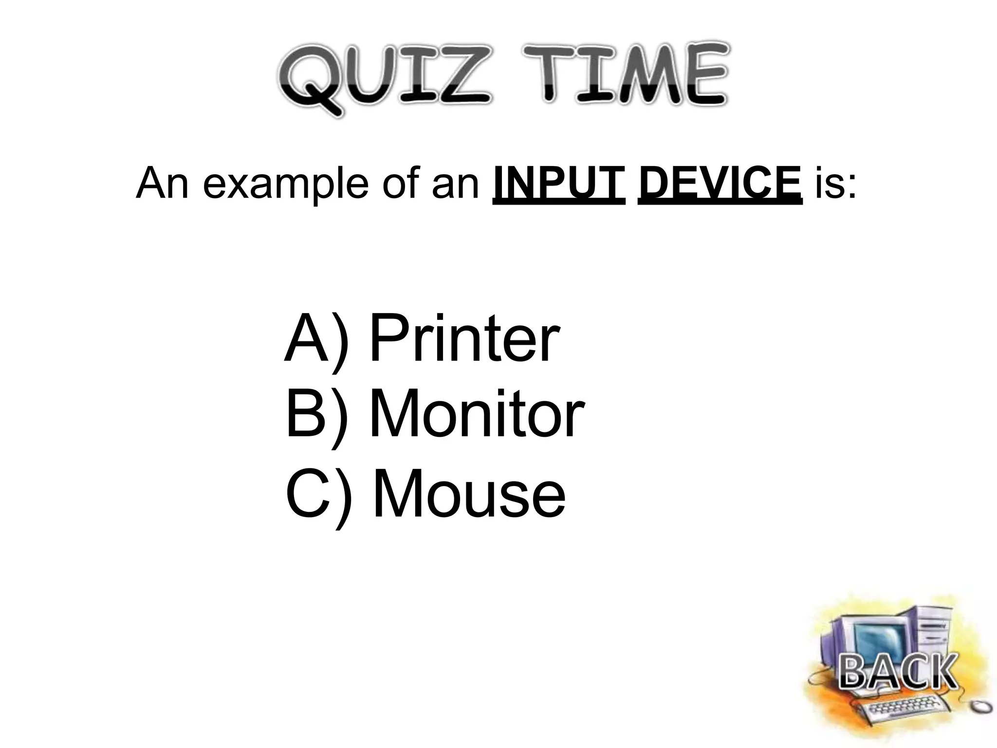Parts Of Computer For Basic Class Pptx Computer Peripherals Computing
