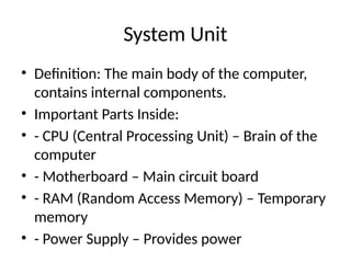 Parts_of_Computer_Presentation.pptxgdfgdfgdfgdg | PPTX