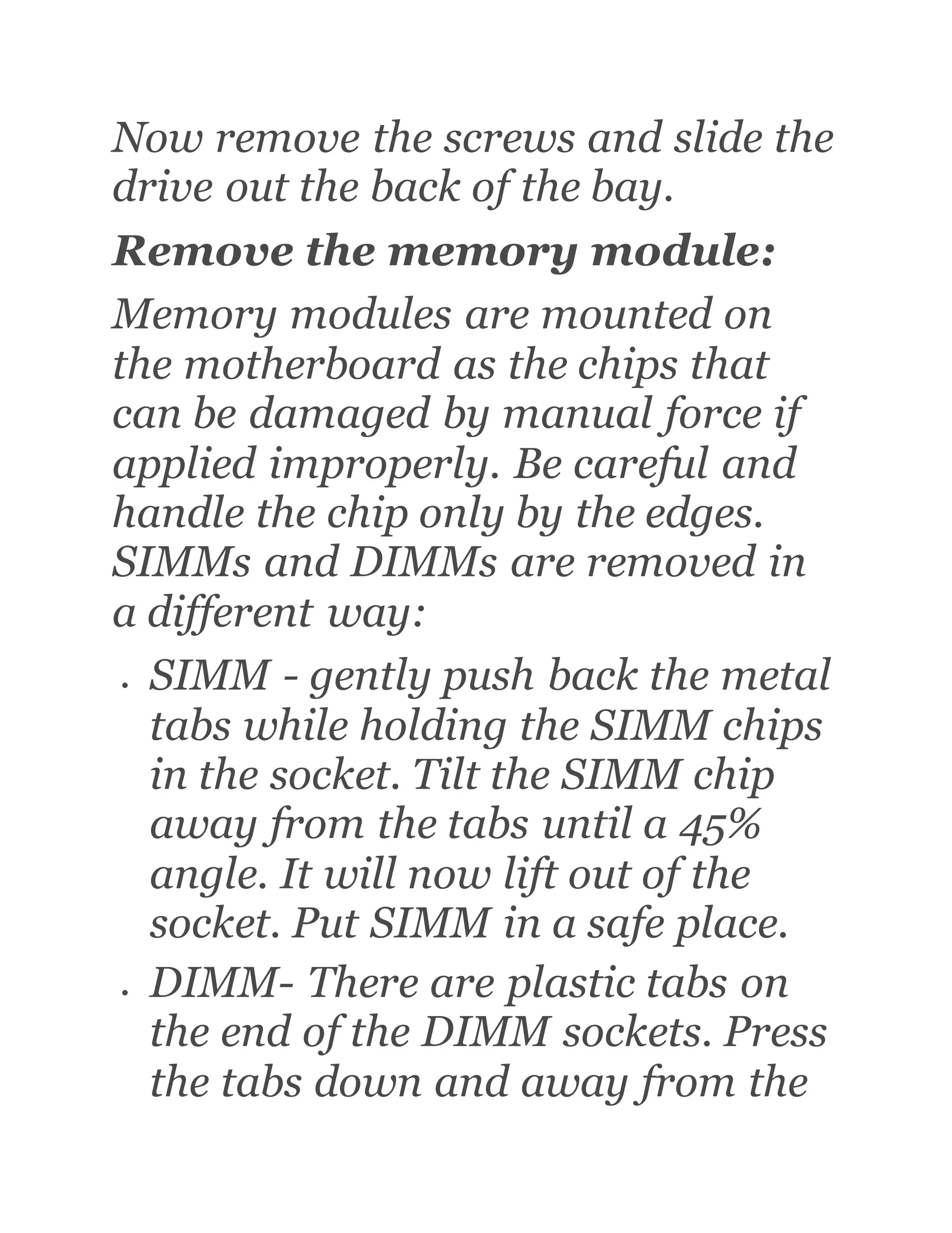 Parts of computer system (how to assemble and disassemble the computer ...