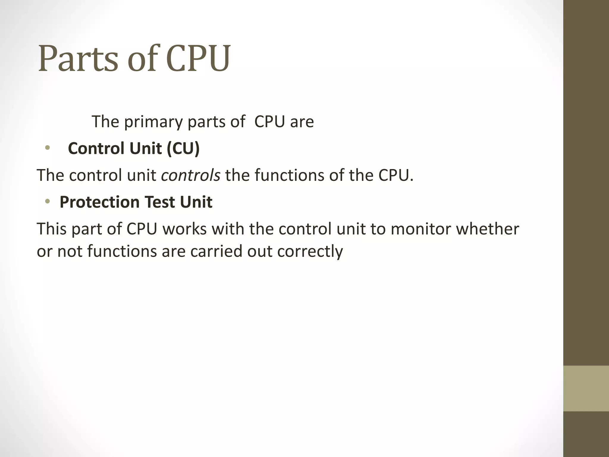 Parts of cpu | PPT