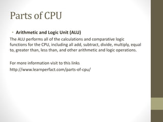 Parts of cpu | PPT