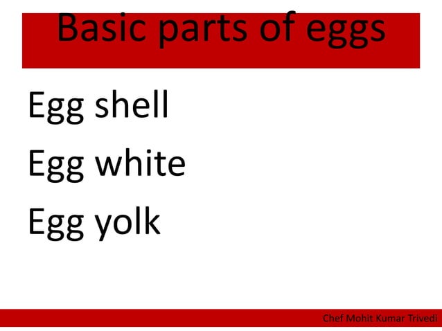 Parts of egg ppt chef mohit | PPT