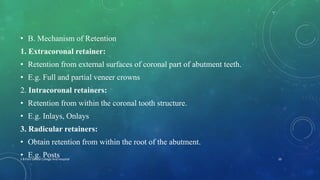COMPONENTS OF FIXED PARTIAL DENTURE | PPTX