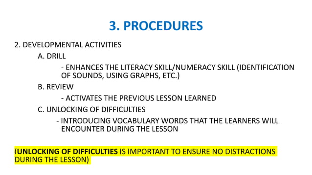 PARTS OF LESSON PLAN.pptx | Homework and Study | Education