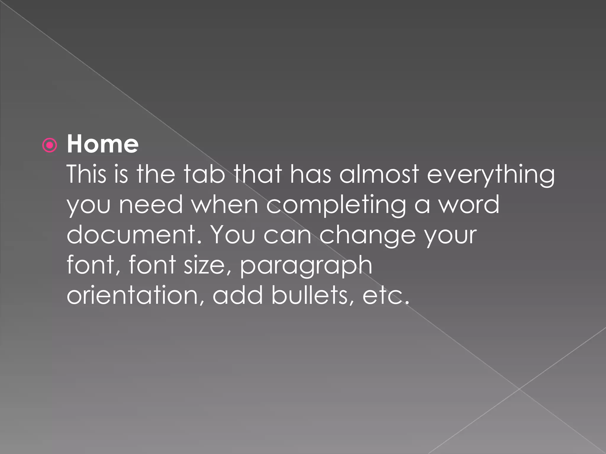 Parts of m.s word | PPTX