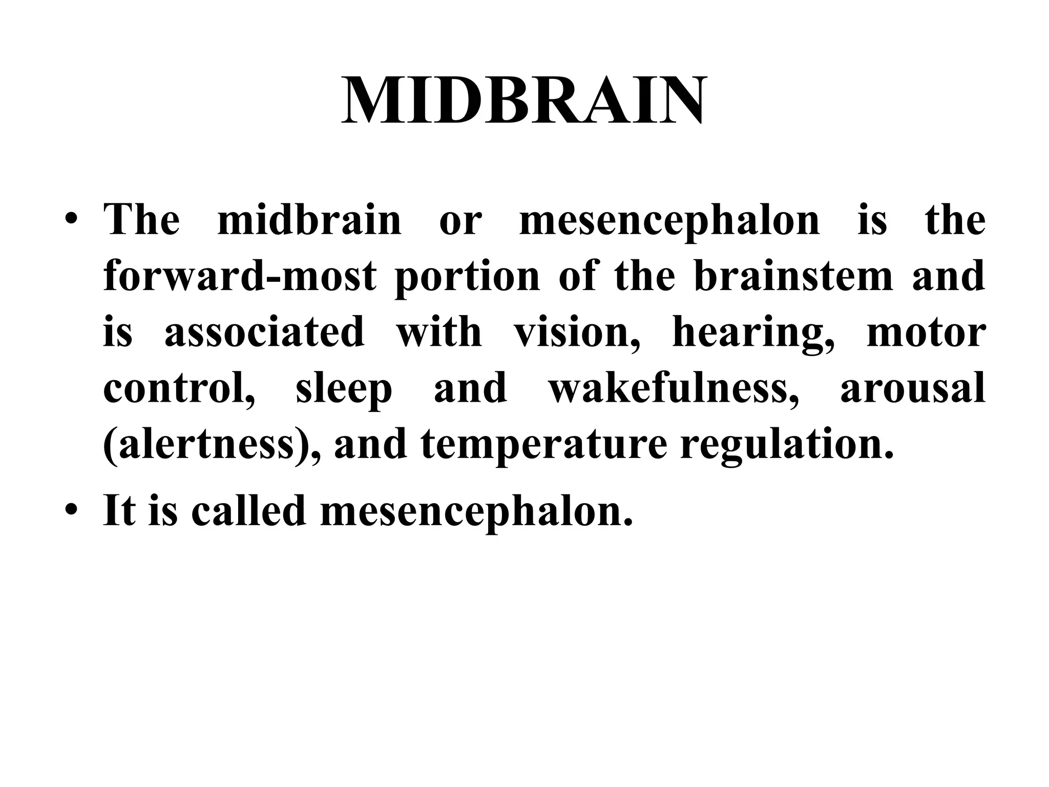 Parts of Midrain BY:K.CHITRA,GSON.ROSHNABAD,HARIDWAR. | PPT