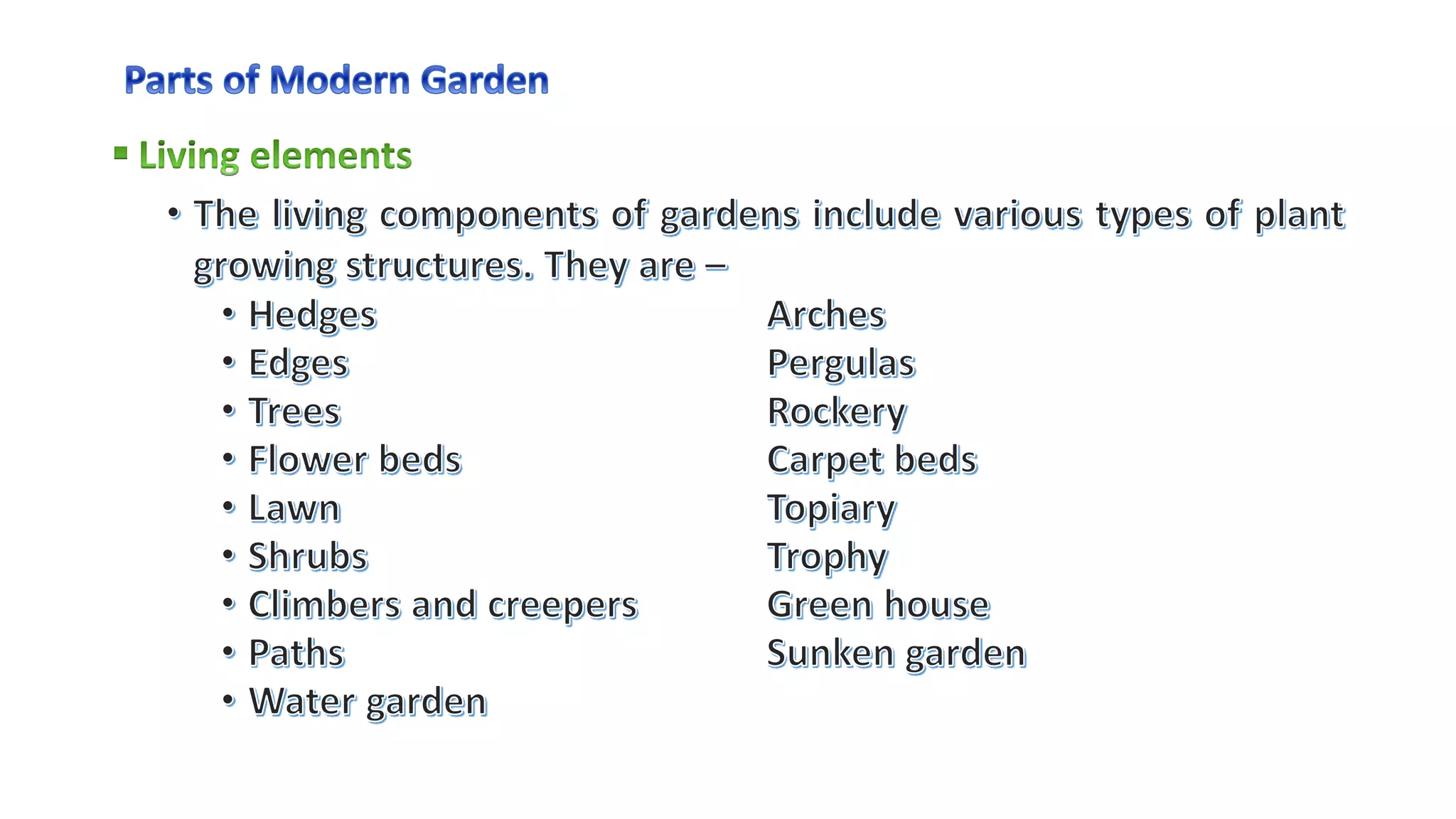 Parts of modern garden | PPTX