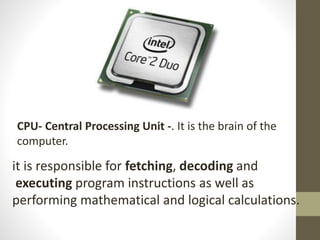 Parts of motherboard and its function | PPT