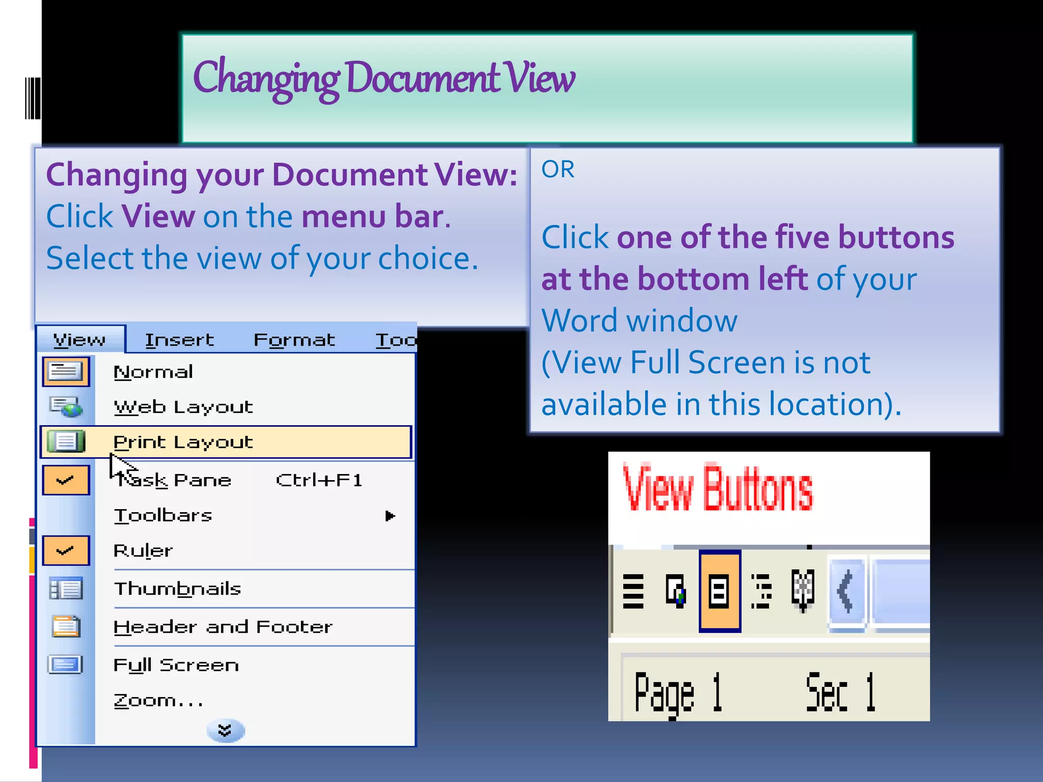 Parts of ms word2003 | PPTX