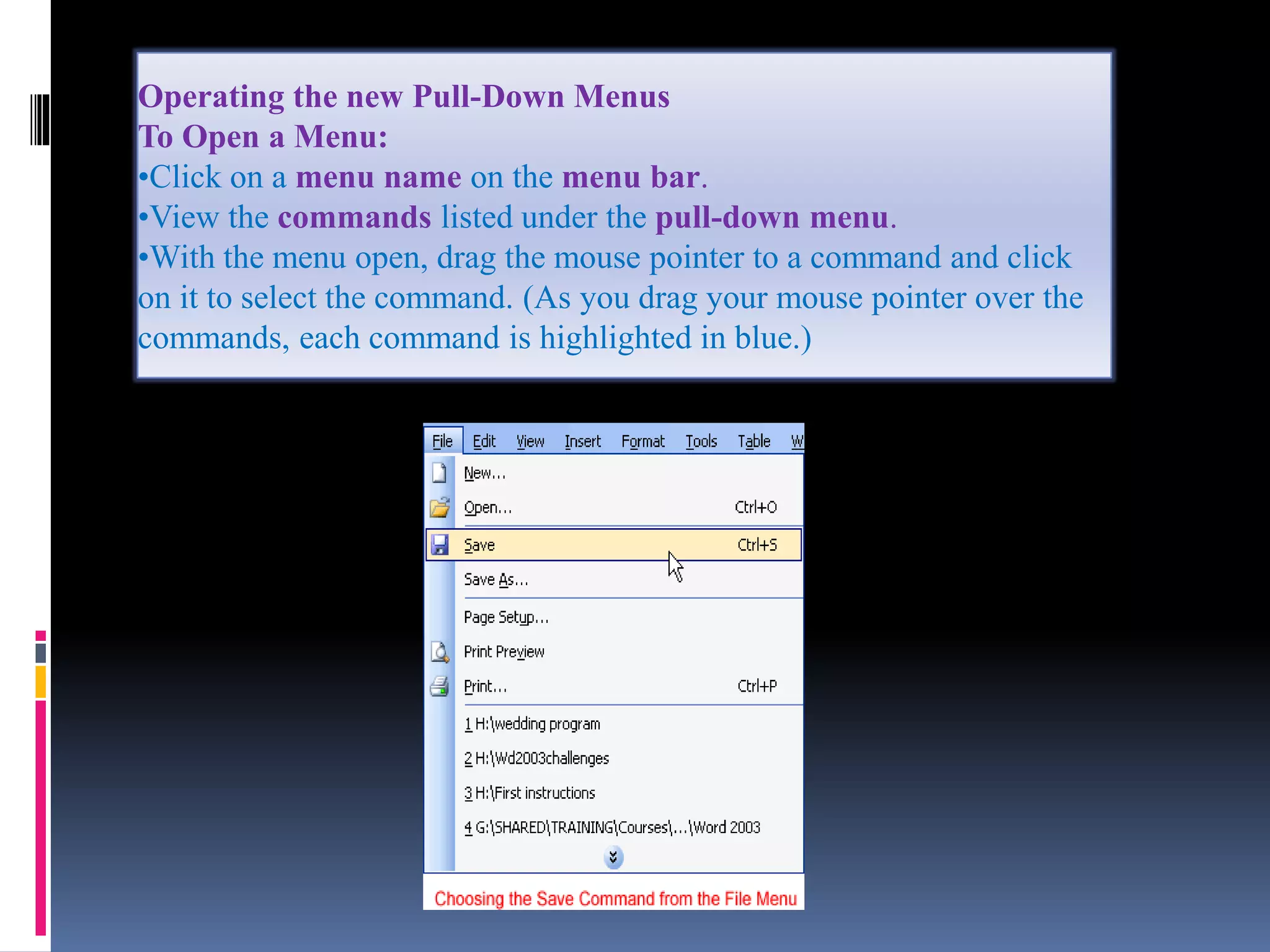 Parts of ms word2003 | PPTX