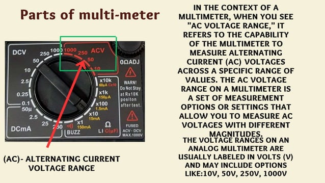 PARTS OF MULTIMETER/MULTITESTER AND ITS USES.pptx | Science