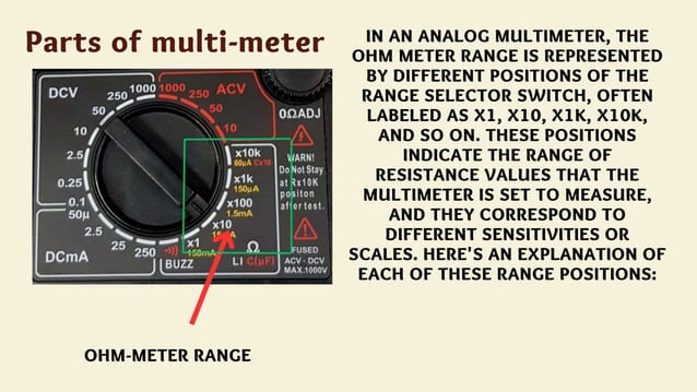 PARTS OF MULTIMETER/MULTITESTER AND ITS USES.pptx | Science