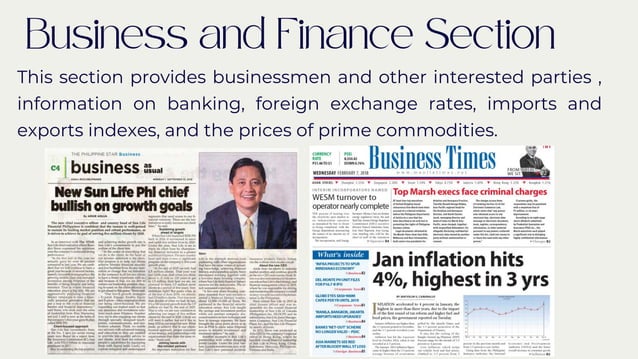 Parts of Newspaper.pdf | Business | Business and Finance