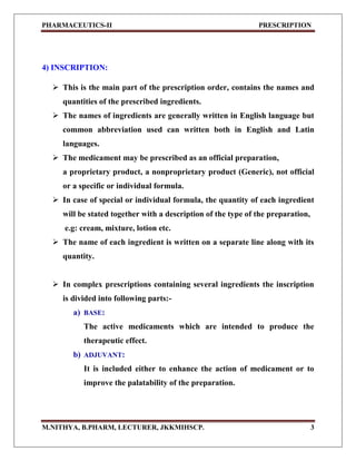PARTS OF PRESCRIPTION | PDF