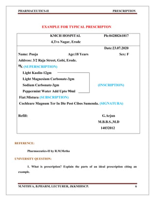 PARTS OF PRESCRIPTION | PDF