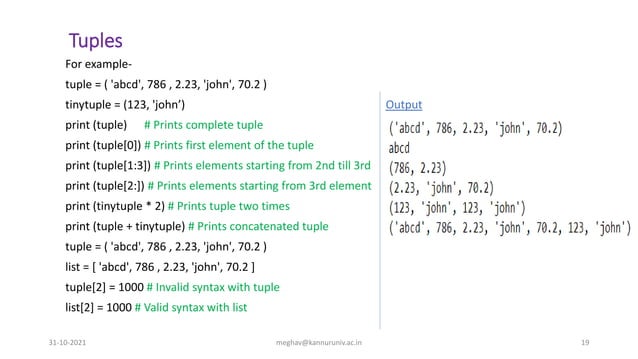 Parts of python programming language | PPTX | Programming Languages ...