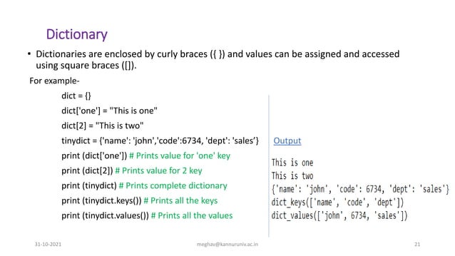 Parts of python programming language | PPTX | Programming Languages ...