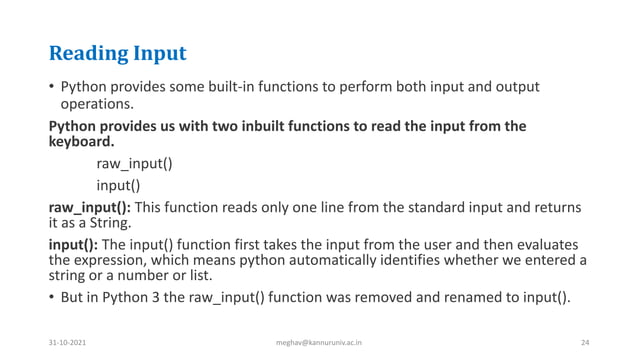 Parts of python programming language | PPTX | Programming Languages ...