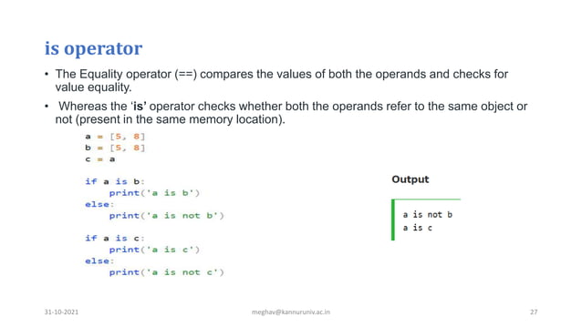 Parts of python programming language | PPTX | Programming Languages ...