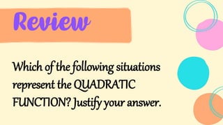 Parts of quadratic function and transforming to general form to vertex form and vice versa | PPTX