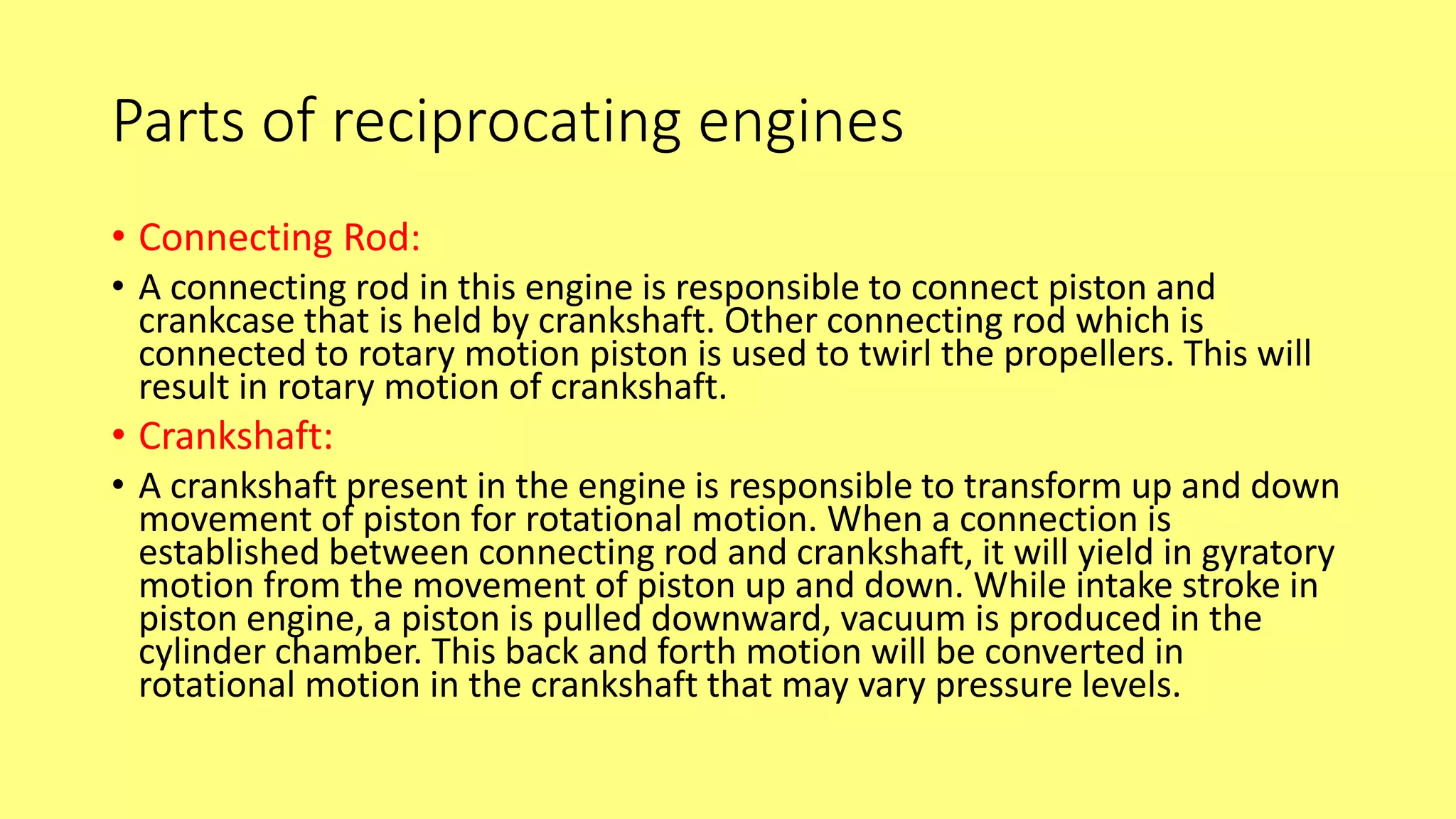 Parts of reciprocating engine | PDF