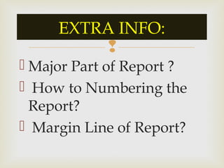 Parts of Report - English Presentation | PPT