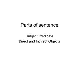 Parts of sentence | PPT
