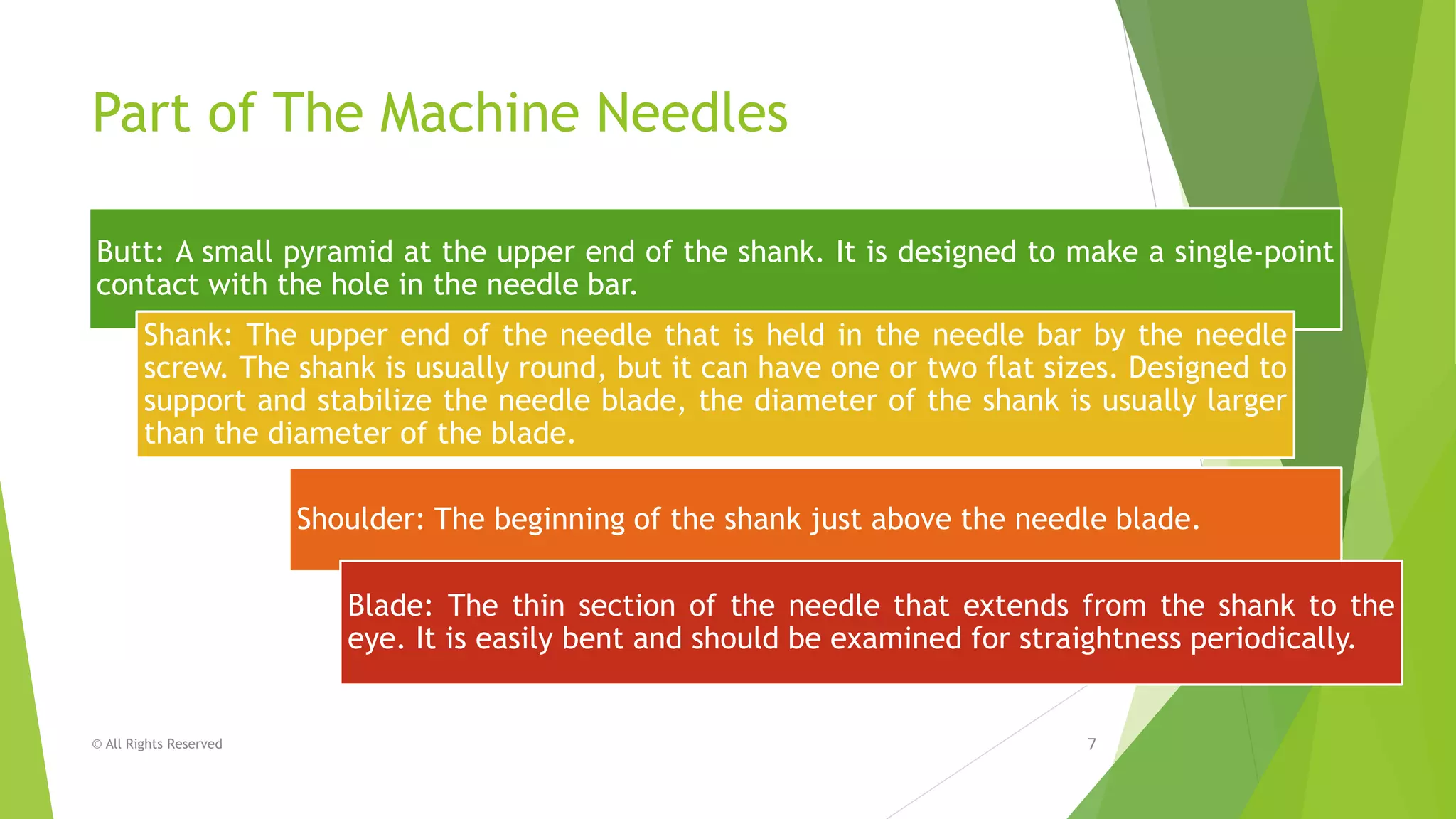Parts of sewing machine needle | PPTX