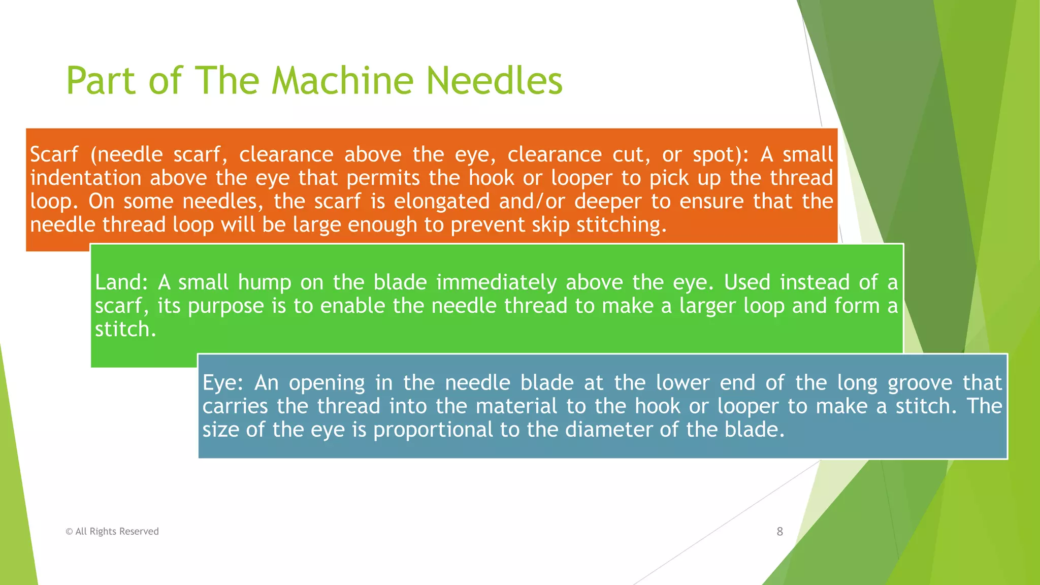 Parts of sewing machine needle | PPTX