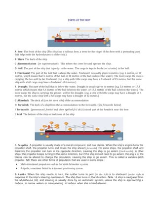 Parts of ship | DOCX