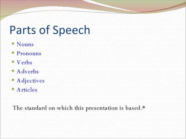 Parts Of Speech | PPT