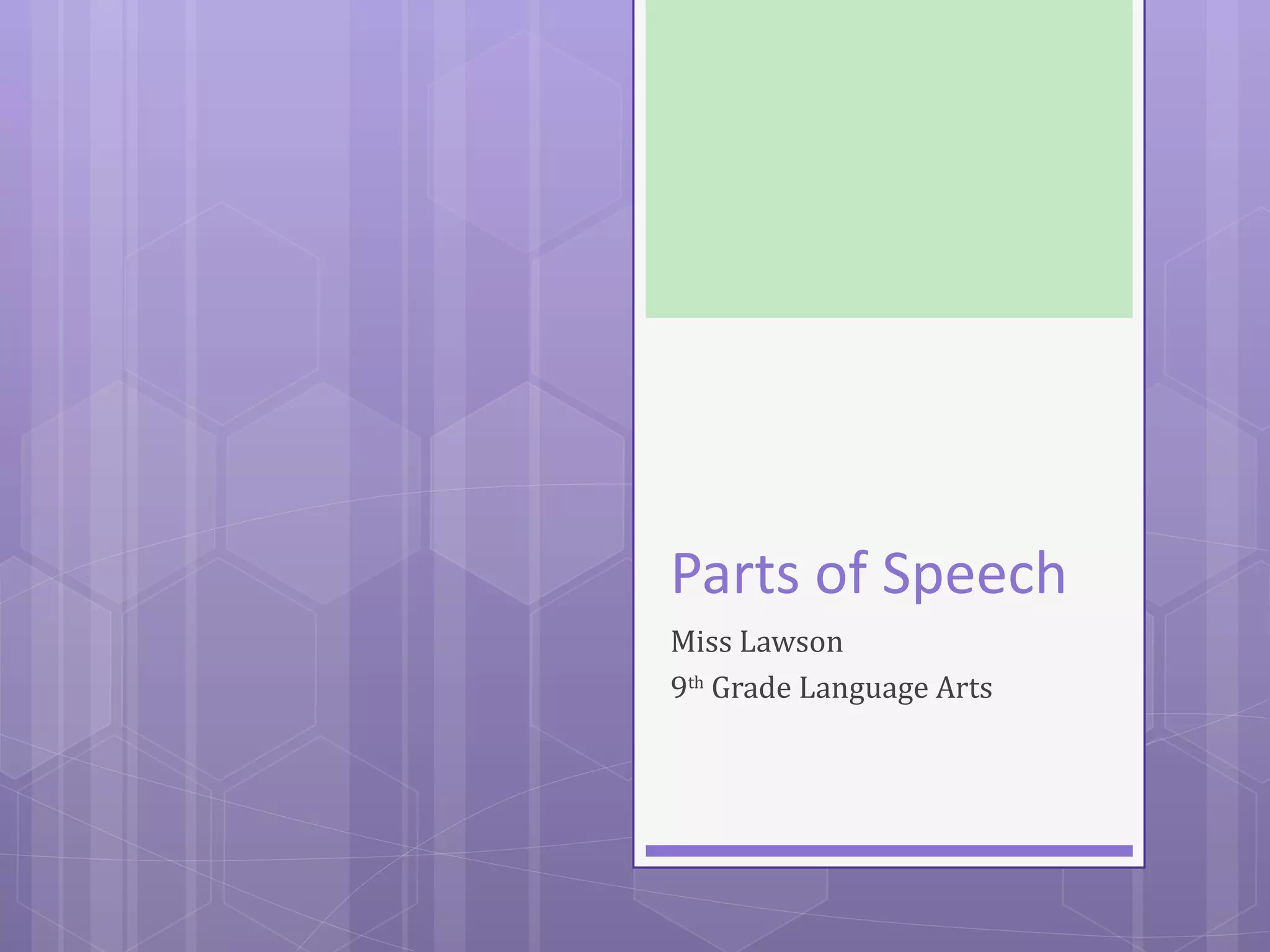 Parts of Speech | PPT | Free Download