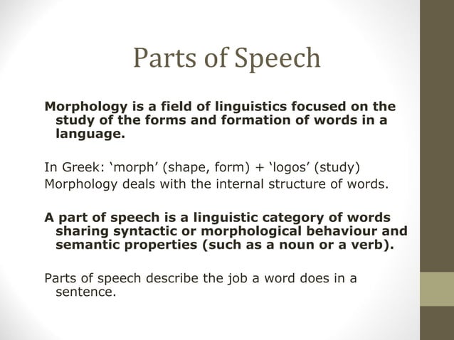 Parts of Speech presentation | PPT
