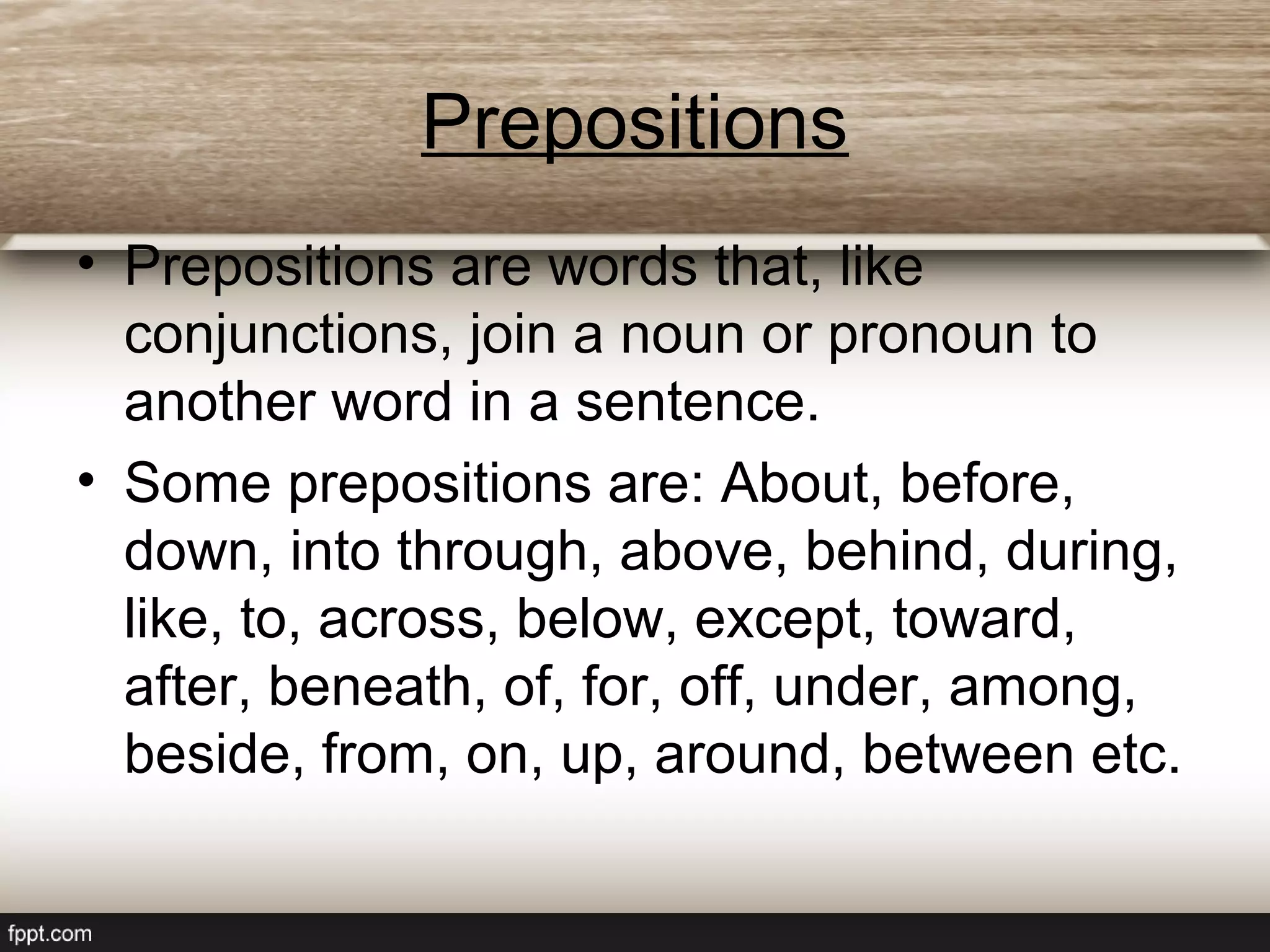 Parts of speech in English | PPT