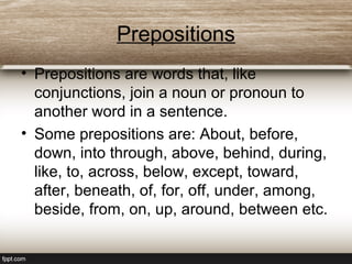 Parts of speech in English | PPT