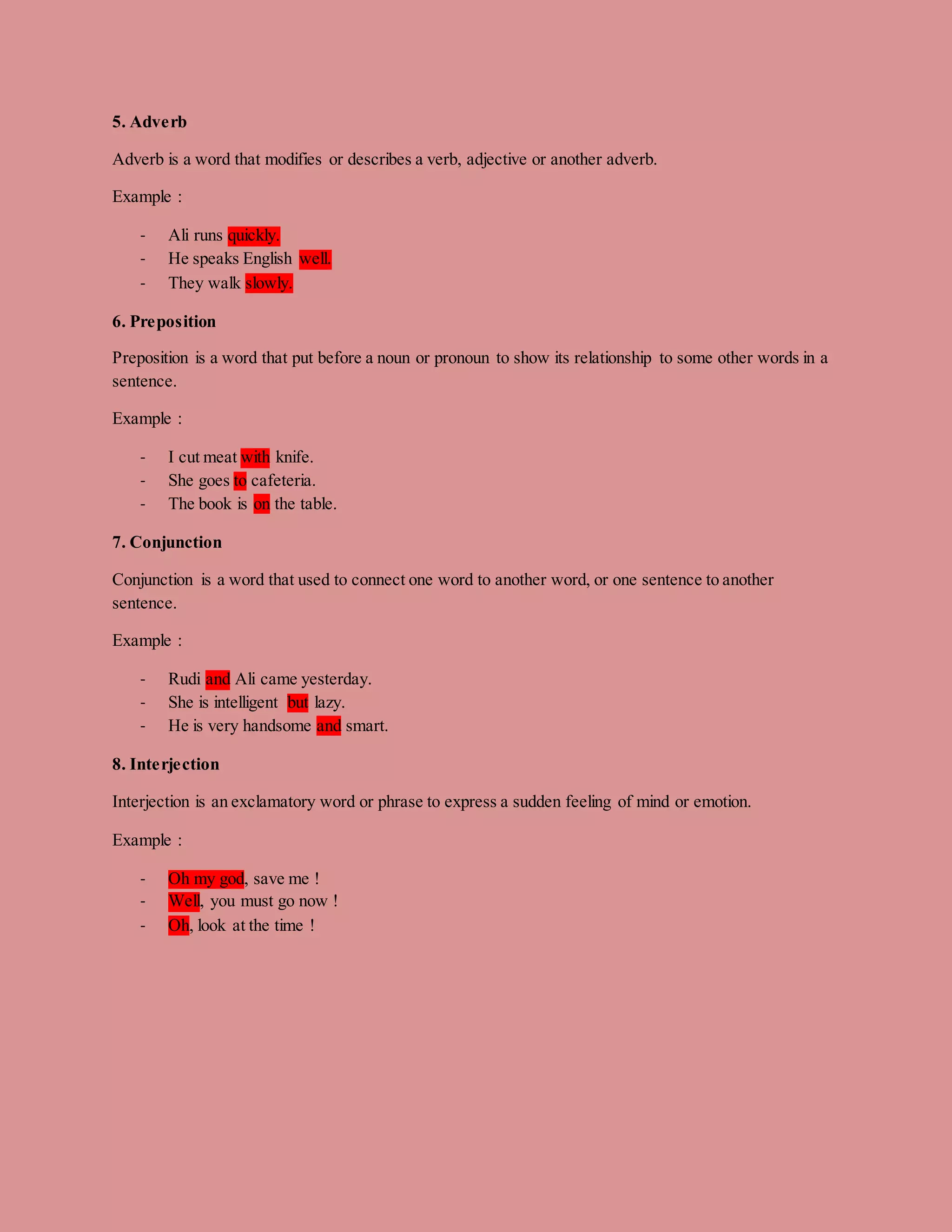 Parts of speech | DOCX